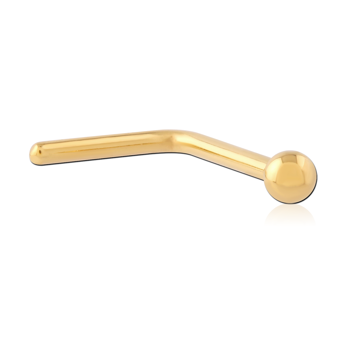 GOLD PVD COATED SURGICAL STEEL 90 DEGREE BALL NOSE STUD
