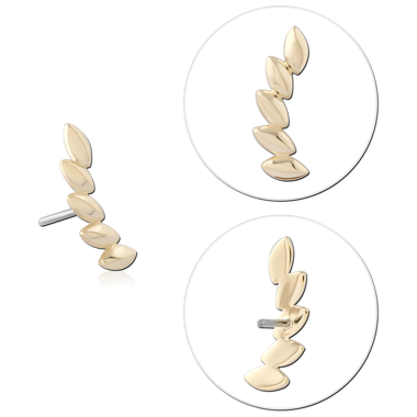 14K GOLD ATTACHMENT TITANIUM THREADLESS PIN | TPF14SC115-L