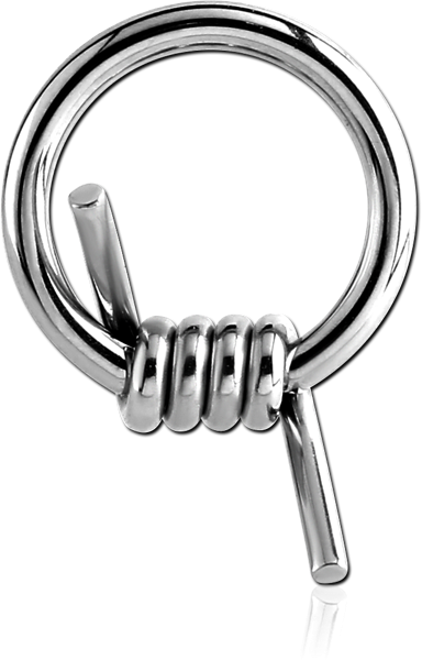 SURGICAL STEEL BALL CLOSURE RING WITH BARBED WIRE | BCW
