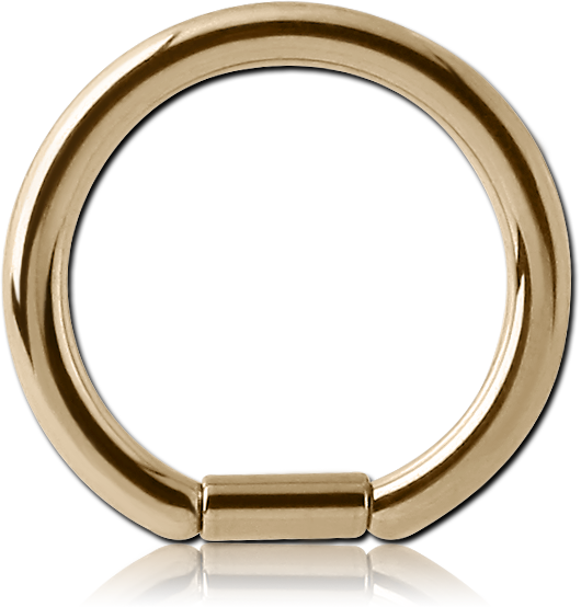 ZIRCON GOLD PVD COATED SURGICAL STEEL BAR CLOSURE RING