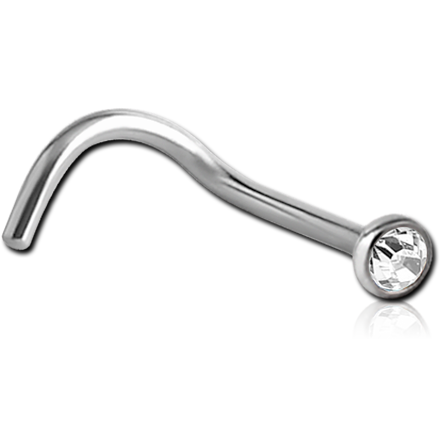 TITANIUM JEWELED CURVED NOSE STUD | TJNO