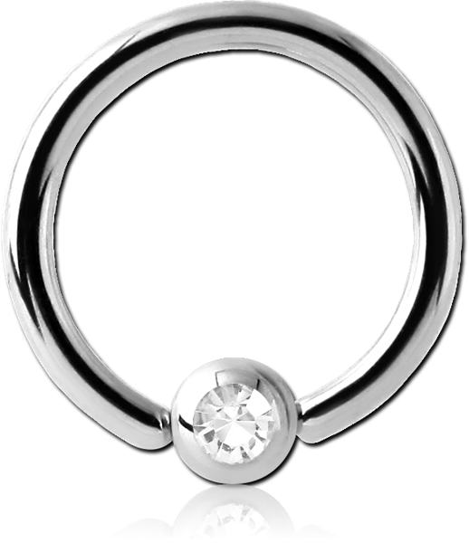 TITANIUM PREMIUM CRYSTAL JEWELED BALL CLOSURE RING | TBCJ