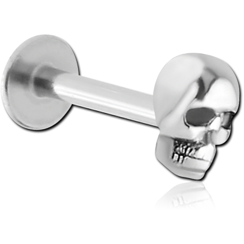 SURGICAL STEEL MICRO LABRET WITH ATTACHMENT - SKULL