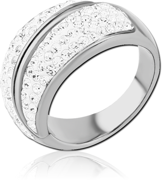 SURGICAL STEEL RING WITH CRYSTALINE | SCR1137