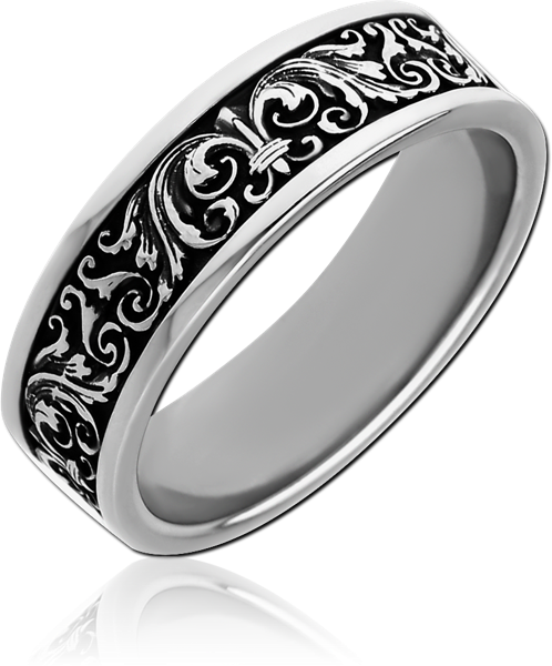 SURGICAL STEEL OXIDIZED RING | SCR209