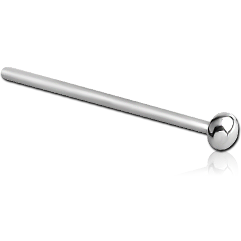 SURGICAL STEEL STRAIGHT HALF BALL NOSE STUD 15MM | CNOH-S